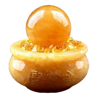 天然原石黄水晶厨房西北角风水球