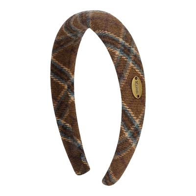 萱子饰品秋冬复古格纹发箍