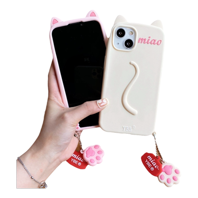 高出屏幕硅胶苹果猫耳朵可爱