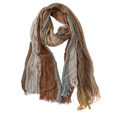 民族风复古棉麻丝巾女高级感沙漠