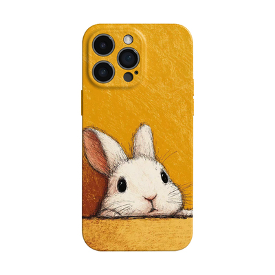 适用iPhone17Promax保护套简笔画兔子16promax手机壳15pro个性14plus女生12磨砂11高级16plus苹果13pro小米17