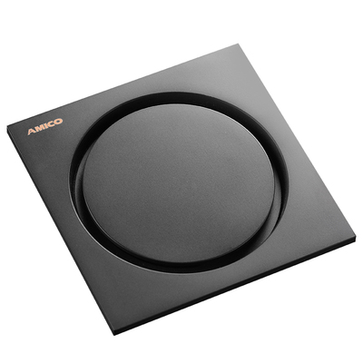 埃美柯amico全铜内芯哑黑地漏