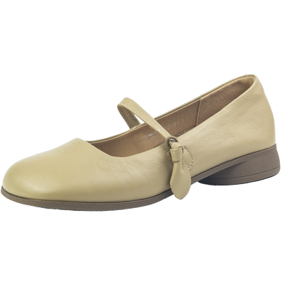 万里休闲单鞋真皮一字带女鞋