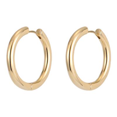 时尚气质素圈耳环银针