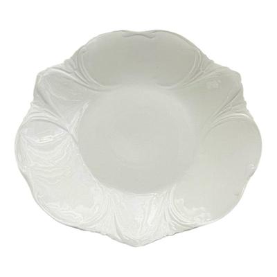 安木良品 外贸出口 法式复古三叶浮雕花边陶瓷西餐好看的餐盘子