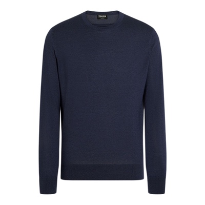 ZEGNA杰尼亚混墨蓝色毛衣
