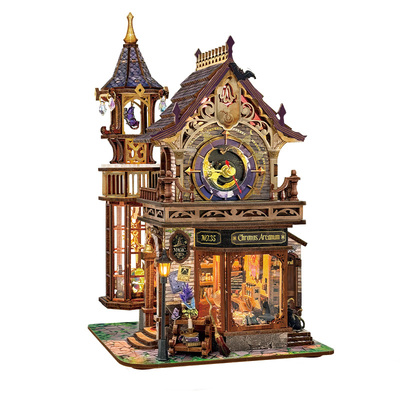 时光魔法社时钟功能木质拼装小屋