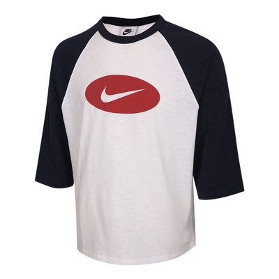 NIKE耐克男T恤夏季宽松拼接撞色宽松圆领短袖运动上衣 II4255-451