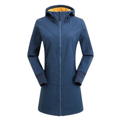 中长款修身加绒防风连帽软壳风衣