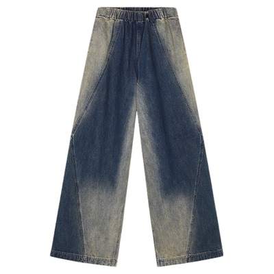 ASH女装秋季CRAYON复古水洗牛仔阔腿长裤女牛仔裤
