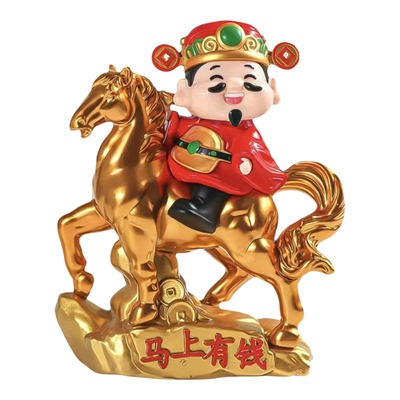 太阳能自动点头财神摆件马上有钱