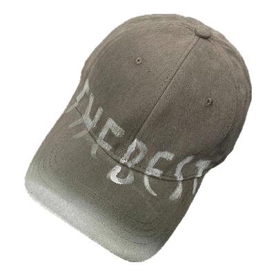 美式复古字母灰色棒球帽女高级感宽檐大头围显脸小百搭鸭舌帽子男