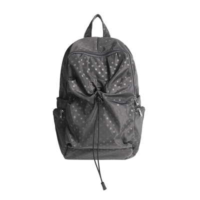 波点多口袋书包女休闲学院风背包