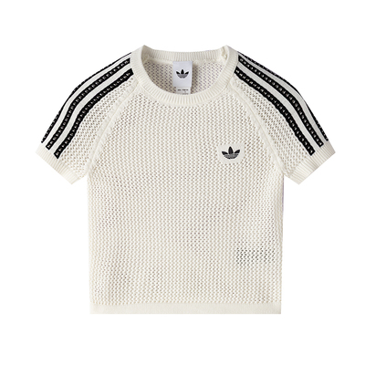 阿迪达斯女装2026夏季新款运动服编织透气休闲时尚T恤短袖KE0200