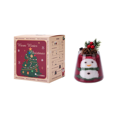 圣诞节沙画香薰蜡烛礼盒diy礼物