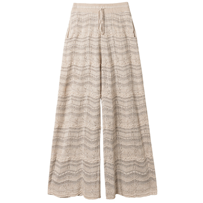 蚕丝亚麻混纺针织九分裤