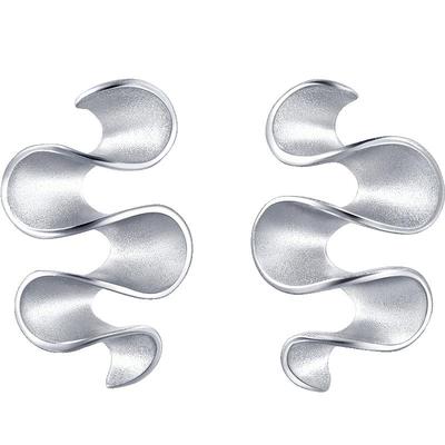 送女友礼物周生生珠宝饰品Pt950铂金丝带图案耳环77339E