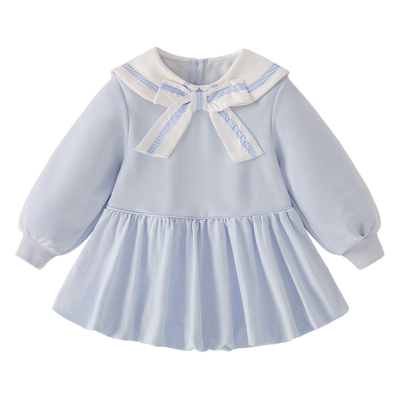 [7A抑菌]女童连衣裙春季新款海军领儿童衣服甜美法式春款宝宝裙子