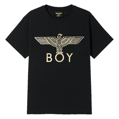 BOYLONDON春夏情侣款烫金飞翔老鹰时尚潮牌短袖T恤N01016