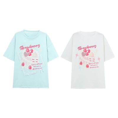 可爱印花短袖t恤女夏多巴胺上衣