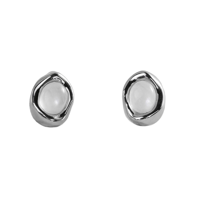 OKTO蕉菘【清凉意】白玉髓星球925银耳钉轻奢高级感新款耳饰女