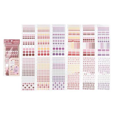 NOTE FOR 基础贴纸套装《四时有色》文艺百搭手帐素材圆形莫兰迪色贴纸冷淡ins风圆形手账贴纸素材拼贴工具