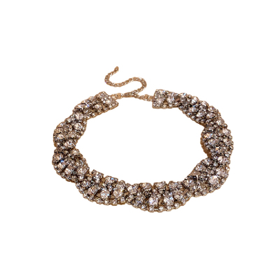 闪钻麻花颈链女高级感