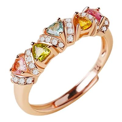 宫里上新正品天然彩虹碧玺戒指