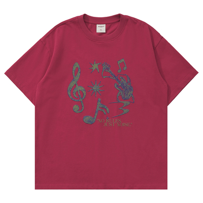 宽松百搭个性圆领打底衫上衣男女