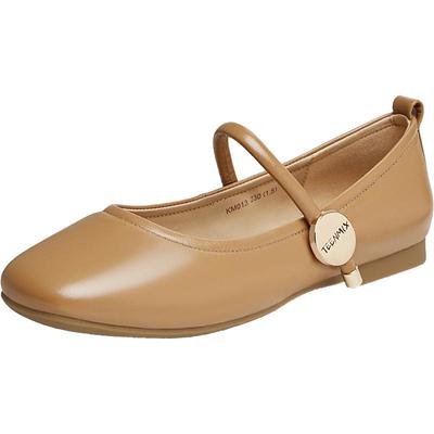 天美意春夏新款时尚休闲优雅复古百搭浅口女玛丽珍鞋KM013AQ4奥莱