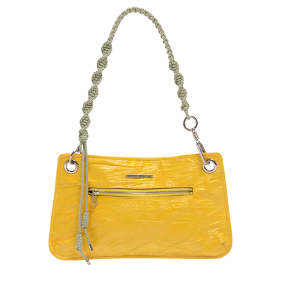 机车信封包编织肩带撞色