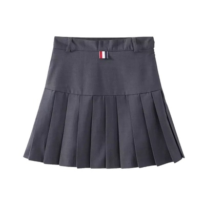 tb大码ins风显瘦百搭黑色网球裙