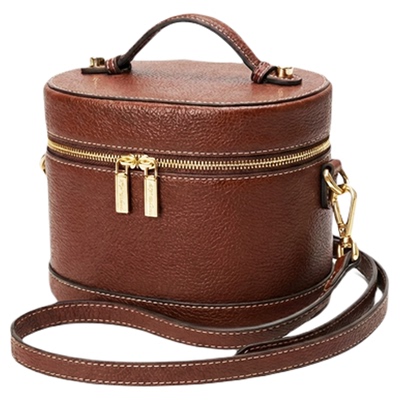 老钱风椭圆肩带立式收纳化妆包带独立内胆防污内衬轻松擦出化妆品