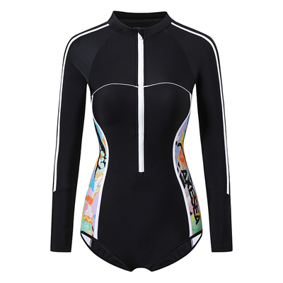 连体长袖泳衣女防晒三角冲浪服