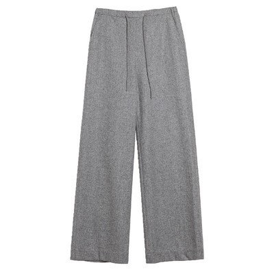 羊毛呢系带休闲裤阔腿裤