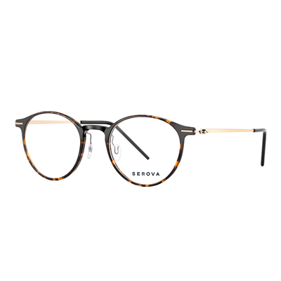 施洛华白鹿同款近视眼镜女超轻钛架素颜圆框玳瑁色可配度数SP1272