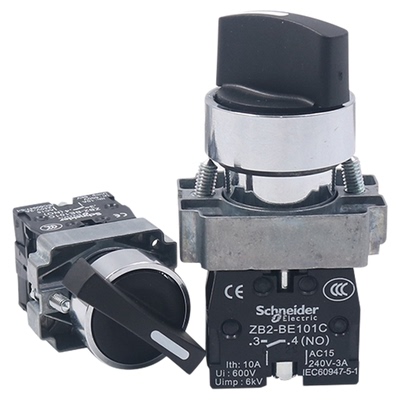 22mm施耐德选择开关二档三自锁XB2-BD21C 1常开旋钮转换BD25 BD33