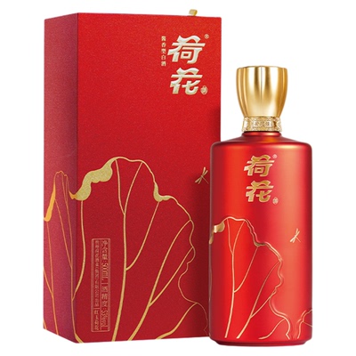新品红玉荷花贵州荷花酒酱香型白酒500ml53度
