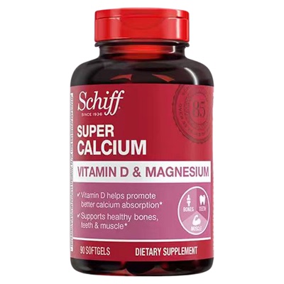 Schiff旭福液体钙VD钙镁90粒维生素D3中老年成人钙片美国原装进口