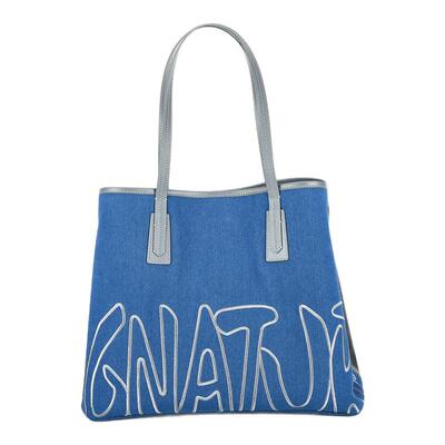 Signature牛仔布包牛皮时尚单肩