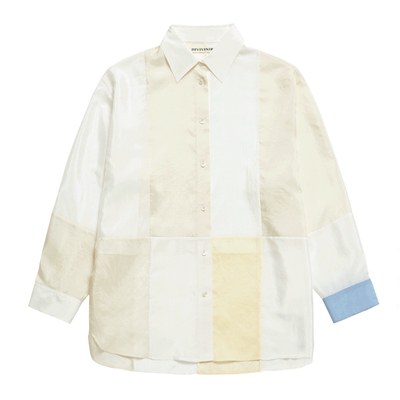 IIIVIVINIKO2025秋新款休闲轻盈淡彩撞色拼接衬衫女M530407169A