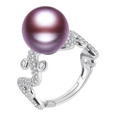 CLORISYING爱迪生紫珍珠戒指