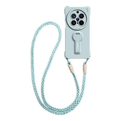 自带支架！斜挎编织绳硅胶手机壳