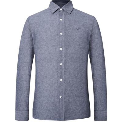 七匹狼长袖纯棉透气休闲衬衫