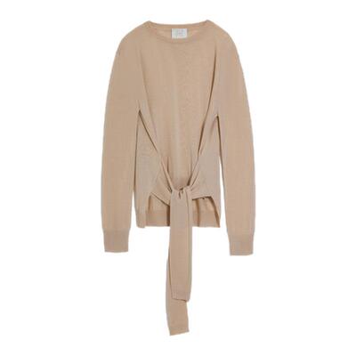 MARELLA 2025秋冬女装直筒系带绵羊毛毛针织衫3366025502