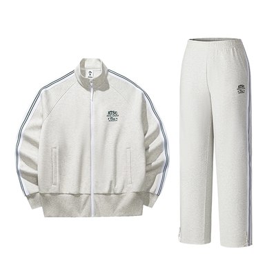 安踏运动套装女2025冬季新款美式开衫立领运动服弯刀裤 162538704