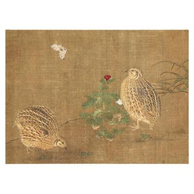 李安忠鹌鹑国画高清微喷