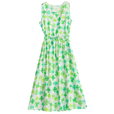 新款热卖高端大摆棉绸连衣裙