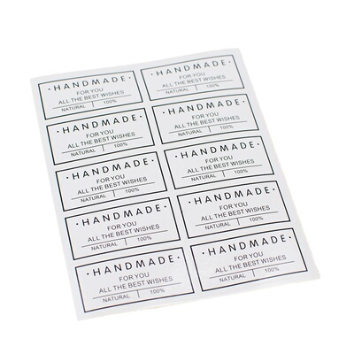 handmade天然手工瓶贴白色封口贴