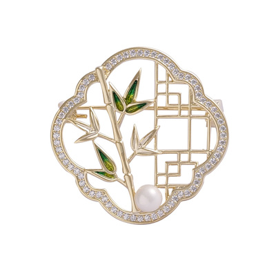 【竹节窗格】中式美学胸针配饰